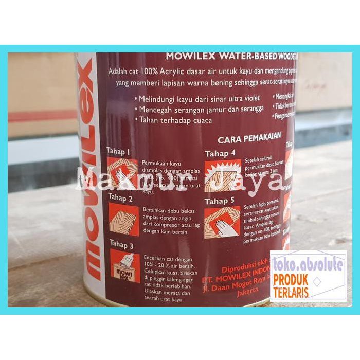 Jual Gf7Fthfy- Mowilex Woodstain Plitur Water Based Wood Stain Air ...
