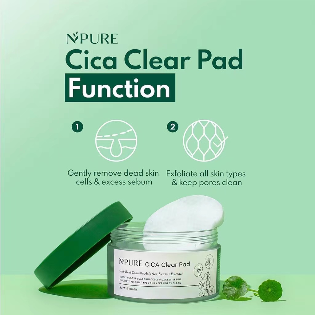 Jual Npure Cica Clear Pad Exfoliating Toner 30 Pads 100ml | Shopee ...