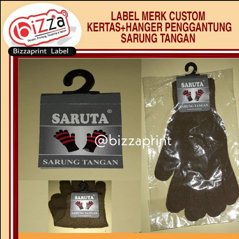 Jual KERTAS+HANGER PENGGANTUNG SARUNG TANGAN - LABEL MERK NAMA SENDIRI ...
