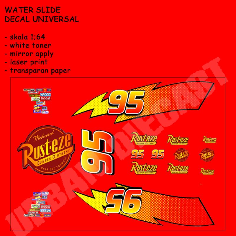 Jual Hot Wheels Decal White toner lightning McQueen | Shopee Indonesia