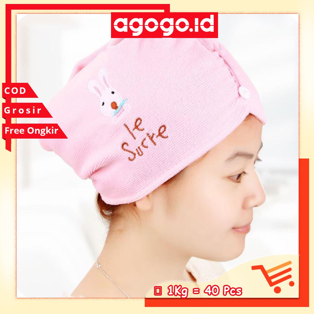 Jual AGG-206 Handuk keramas / Handuk kepala / Handuk pengering rambut ...