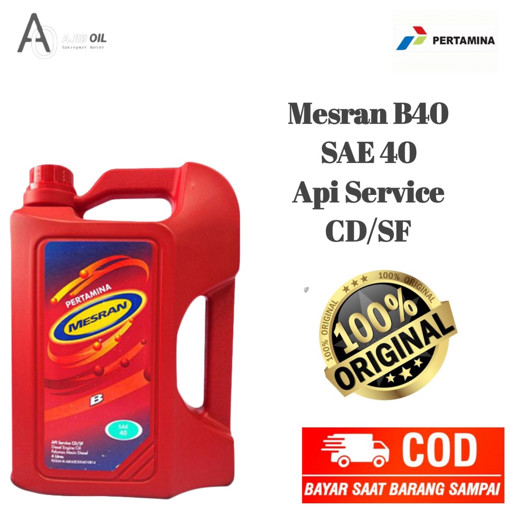Jual OLI MESIN MOBIL MESRAN B40 4L SAE 40 4L DIESEL ORIGINAL | Shopee ...