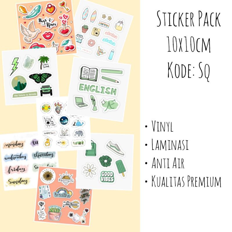 Jual Sticker Pack Aesthetic Label Stiker Estetik Stiker Murah Stiker ...