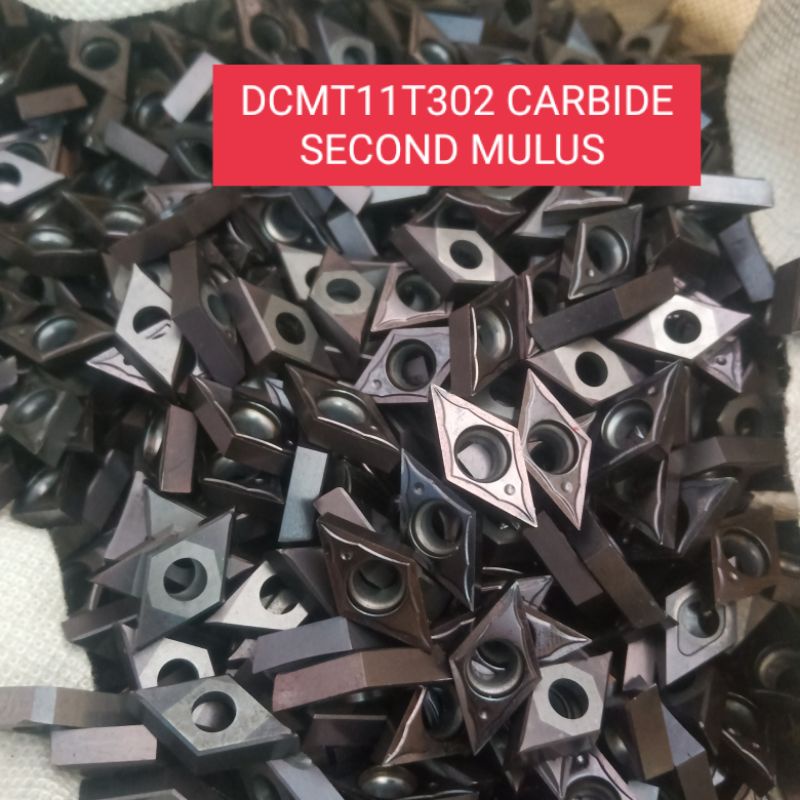 Jual insert DCMT11T302 CARBIDE DCMT11 T3 02 BEKAS mata pisau BUBUT DCMT ...