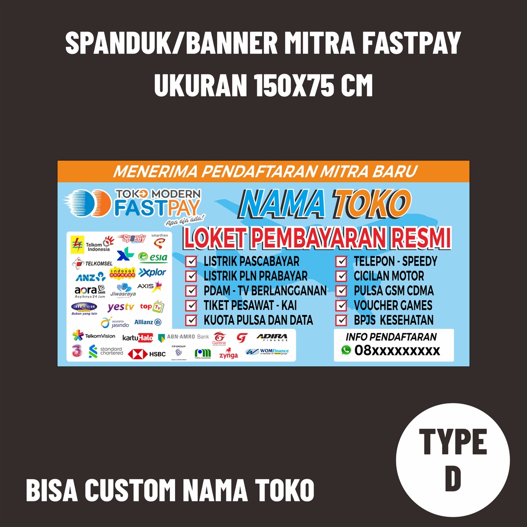Jual Spanduk / Banner Mitra Fastpay ukuran 150x75cm - Kholstore ...