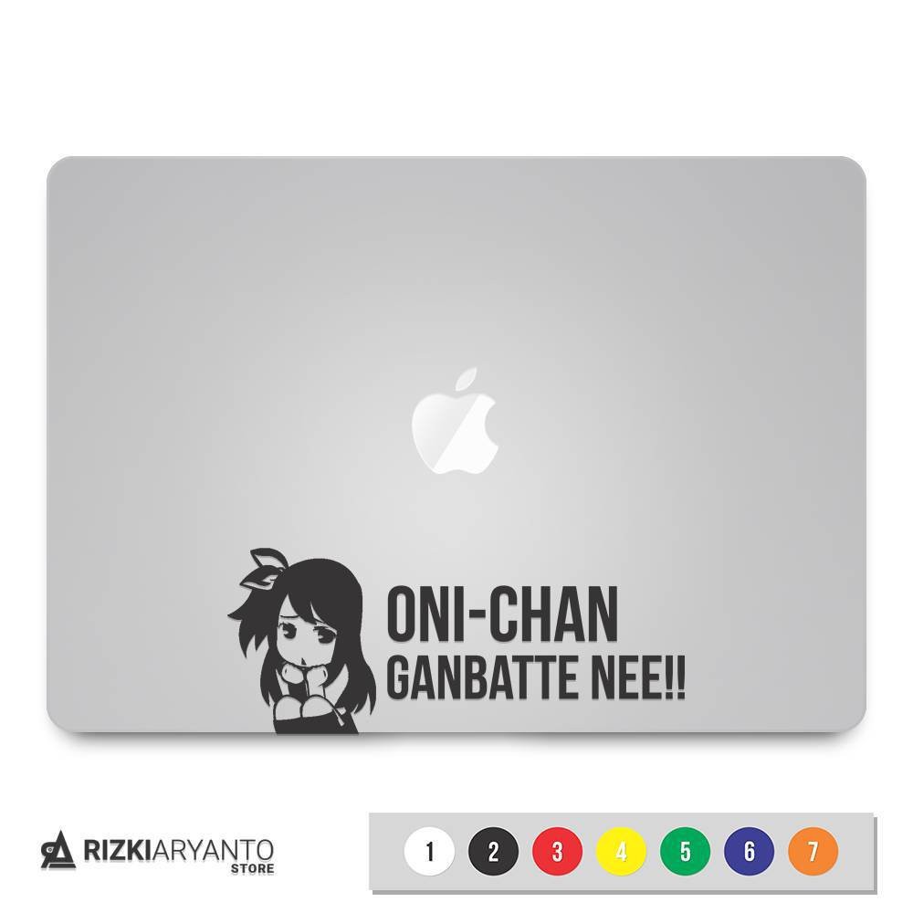 Jual Sticker - Stiker Oni chan Ganbatte Laptop Macbook | Shopee Indonesia