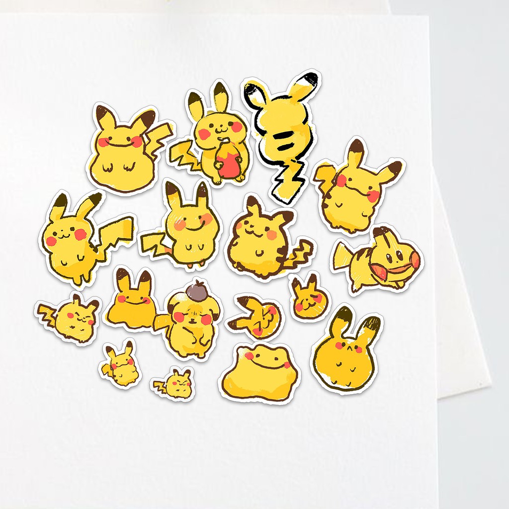Jual Sticker Aesthetics Pikachu | 14-17pcs | Shopee Indonesia