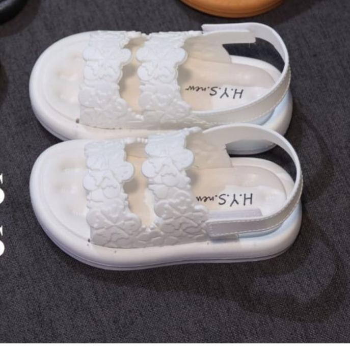 Jual Kekinian sandal karet anak ban 2 tali belakang motif bunga.sandal ...