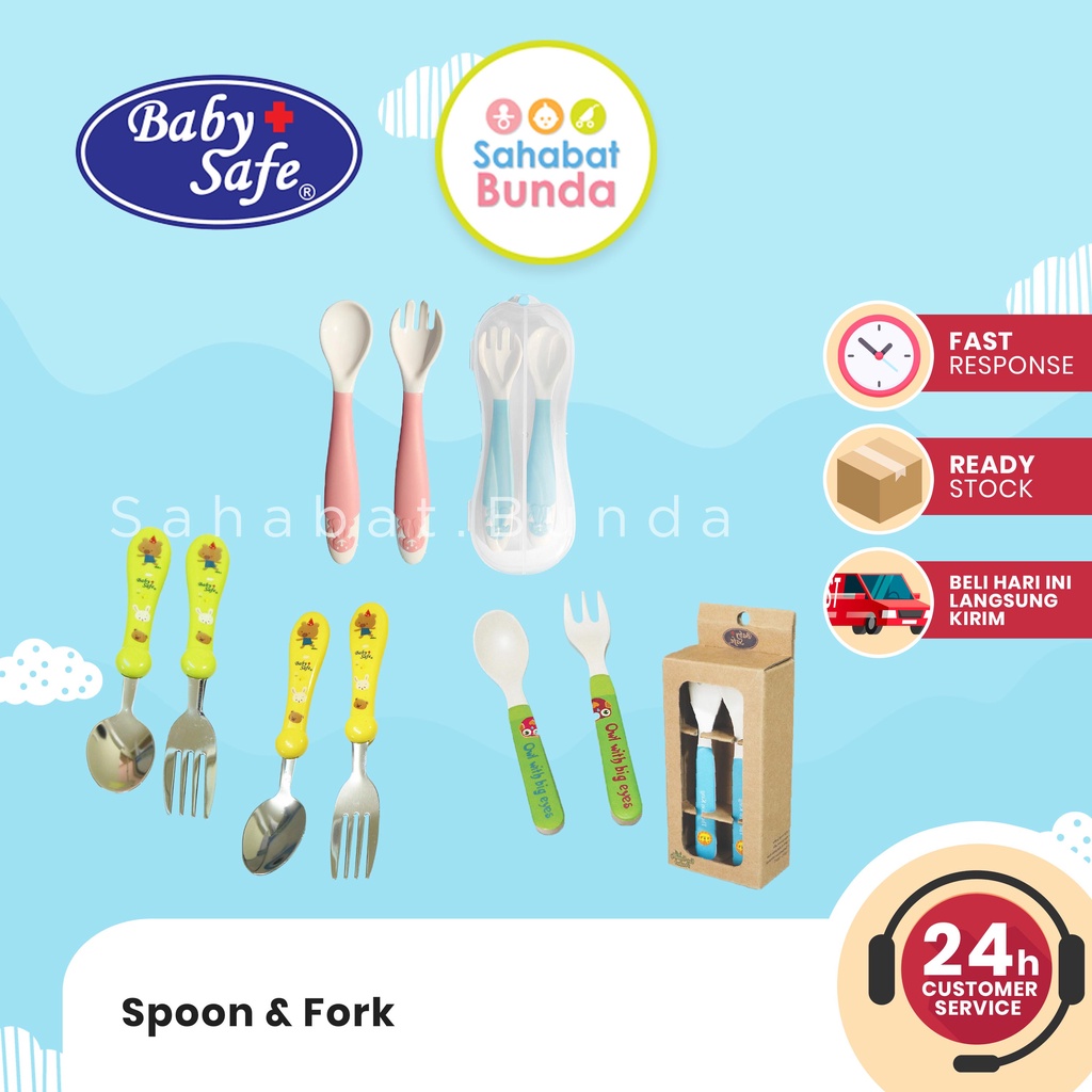 Jual BABY SAFE - Sendok Garpu Spoon & Fork Peralatan Makan MPASI Bayi ...