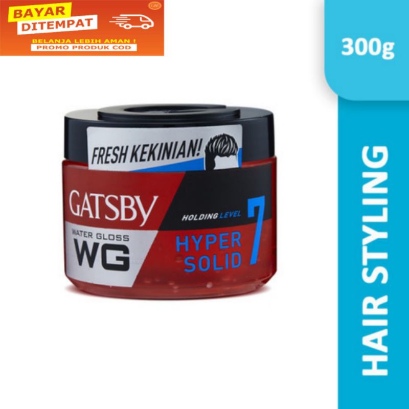 Jual GATSBY WATER GLOSS HYPER SOLID WG[MINYAK RAMBUT 300g] | Shopee ...