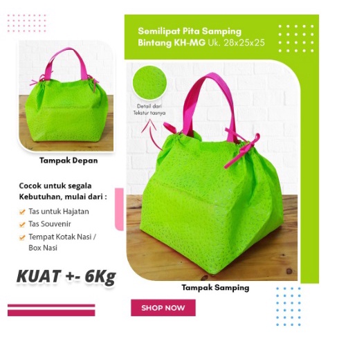 Jual Tas Kain Hajatan | Tas Kain Syukuran | Nasi Box Bahan Spunbond Uk. 28X25X25 | Shopee Indonesia