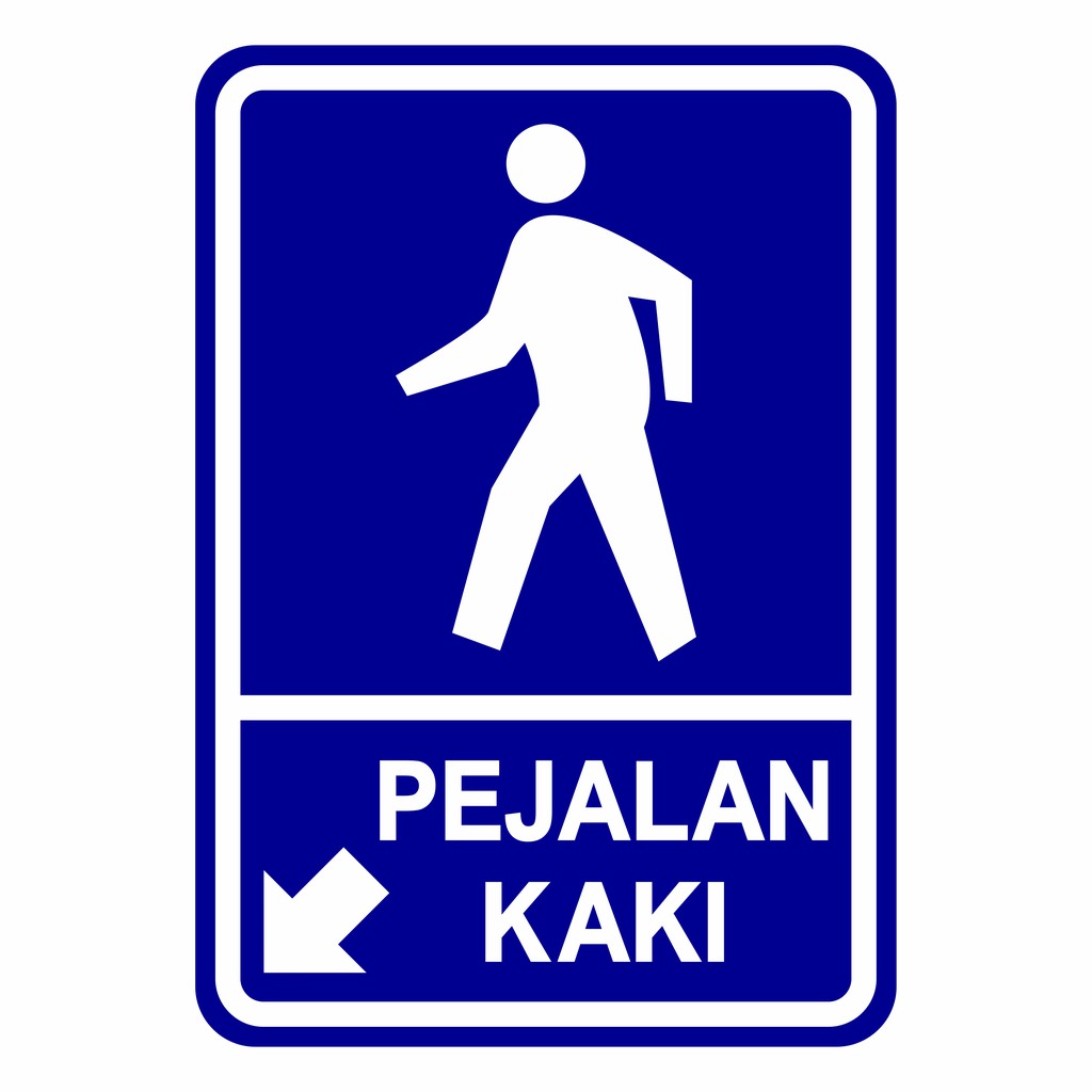 Jual Rambu Sign Pejalan Kaki Arah Kiri 35cm x 50cm Plat Alumunium ...