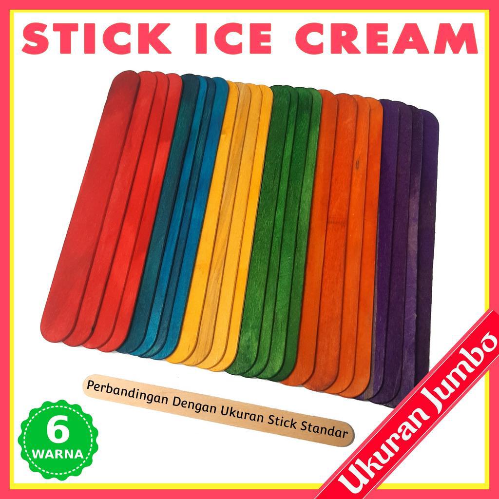 Jual STIK ES KRIM JUMBO WARNA dan POLOS 24 pcs, Stick ice cream color ...