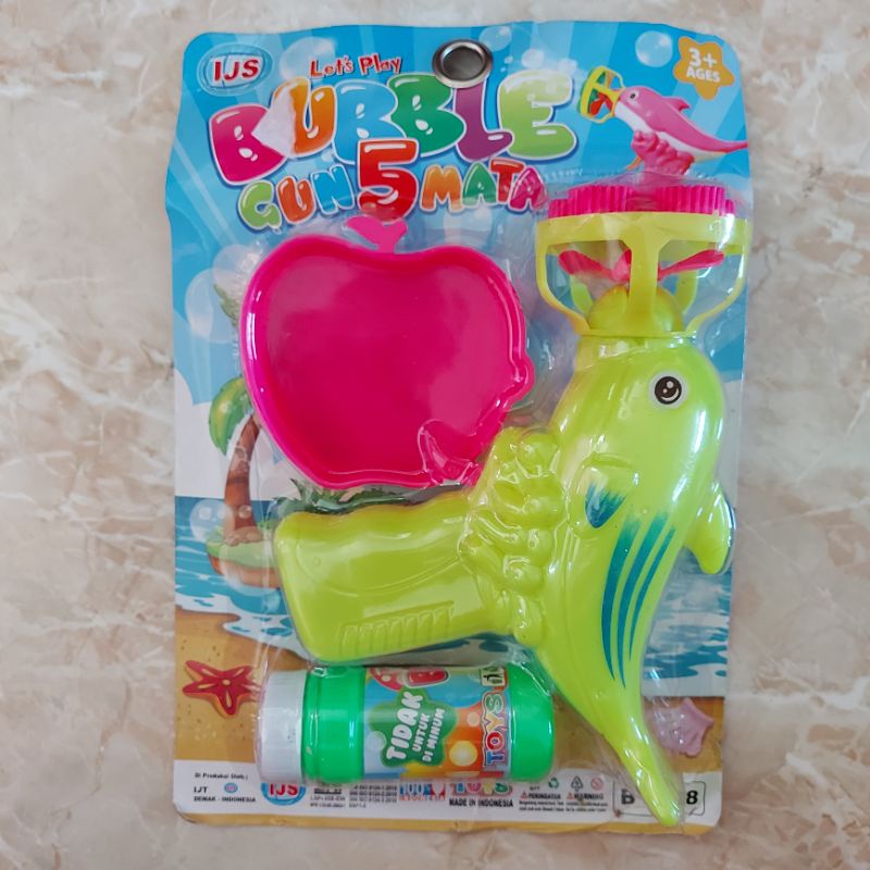 Jual mainan bubble gun pistol gelembung balon busa seri ikan lima mata ...