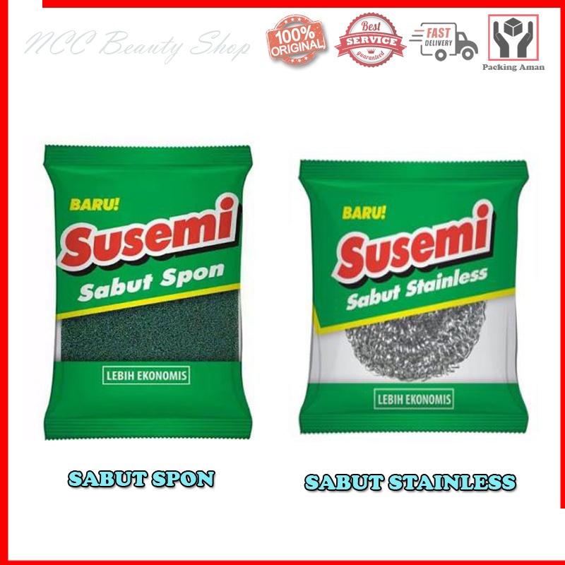 Jual * NCC * Susemi Sabut Spon Cuci Piring Hijau Kuning dan Stainless ...