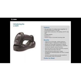 Jual ZEBRA Li-4278 Wireless Barcode Scanner Symbol Li4278 Motorola 1D ...