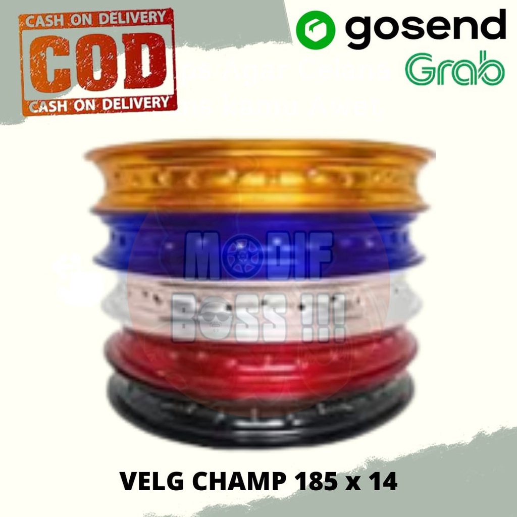 Jual VELG RUJI RIM MOTOR MERK CHAMP RING 14-185 MERAH HITAM GOLD ...