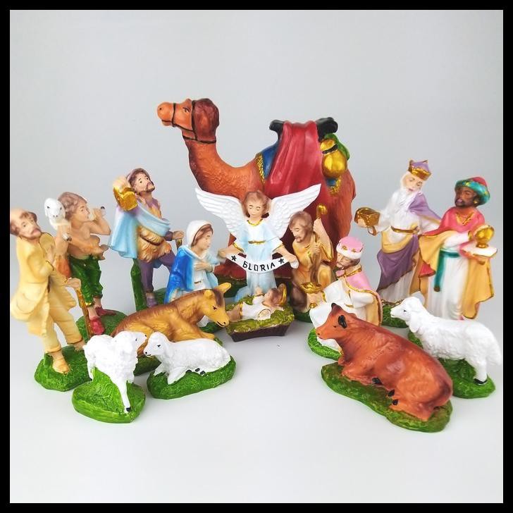Jual SET PATUNG NATAL FULL WARNA 15CM - HADIAH/ SOUVENIR/ HIASAN/ARCA ...