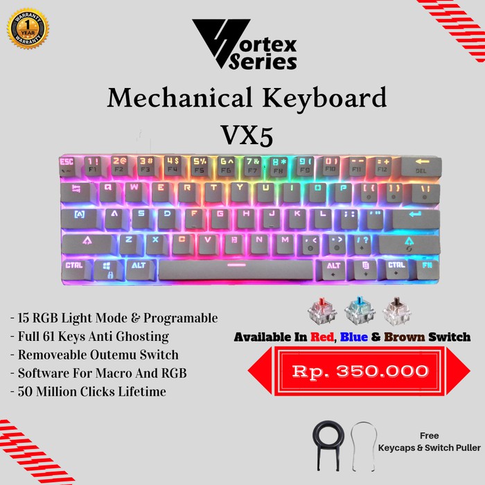 Jual VortexSeries Mechanical Keyboard VX5 (Blue Switch) | Shopee Indonesia