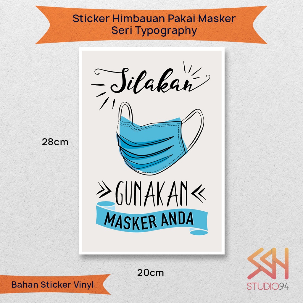 Jual A4 | Stiker Sticker Peringatan Warning Sign | GUNAKAN MASKER ...