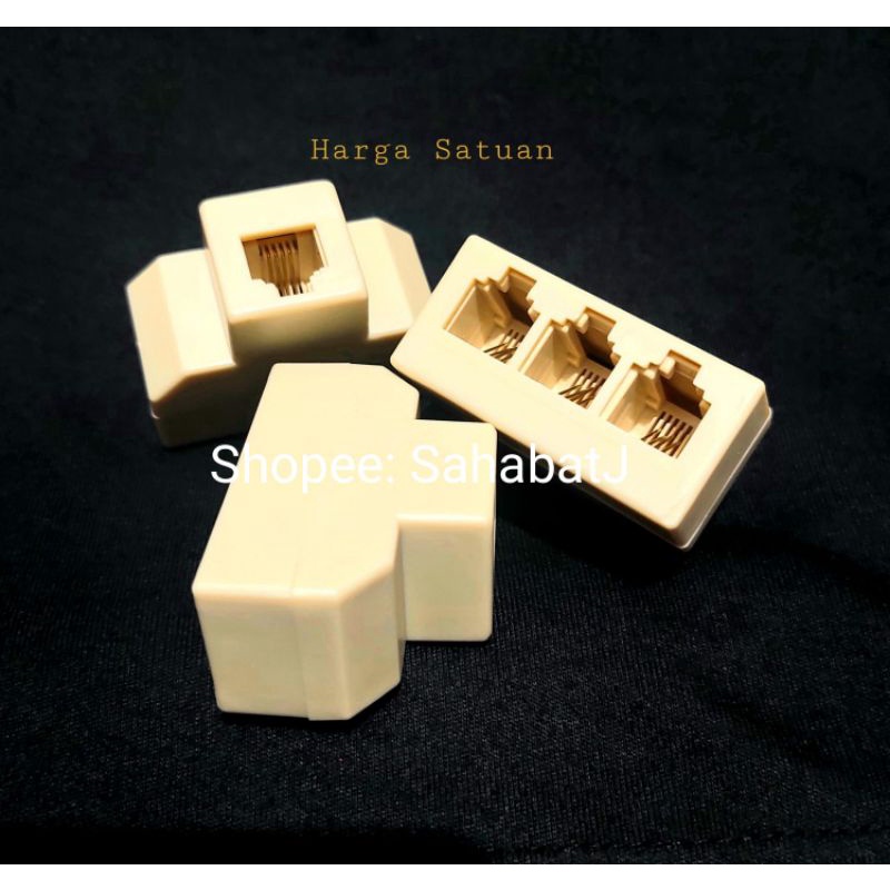 Jual Barrel RJ11 Connector 1-3 Lubang Splitter Sambungan Kabel Telepon ...