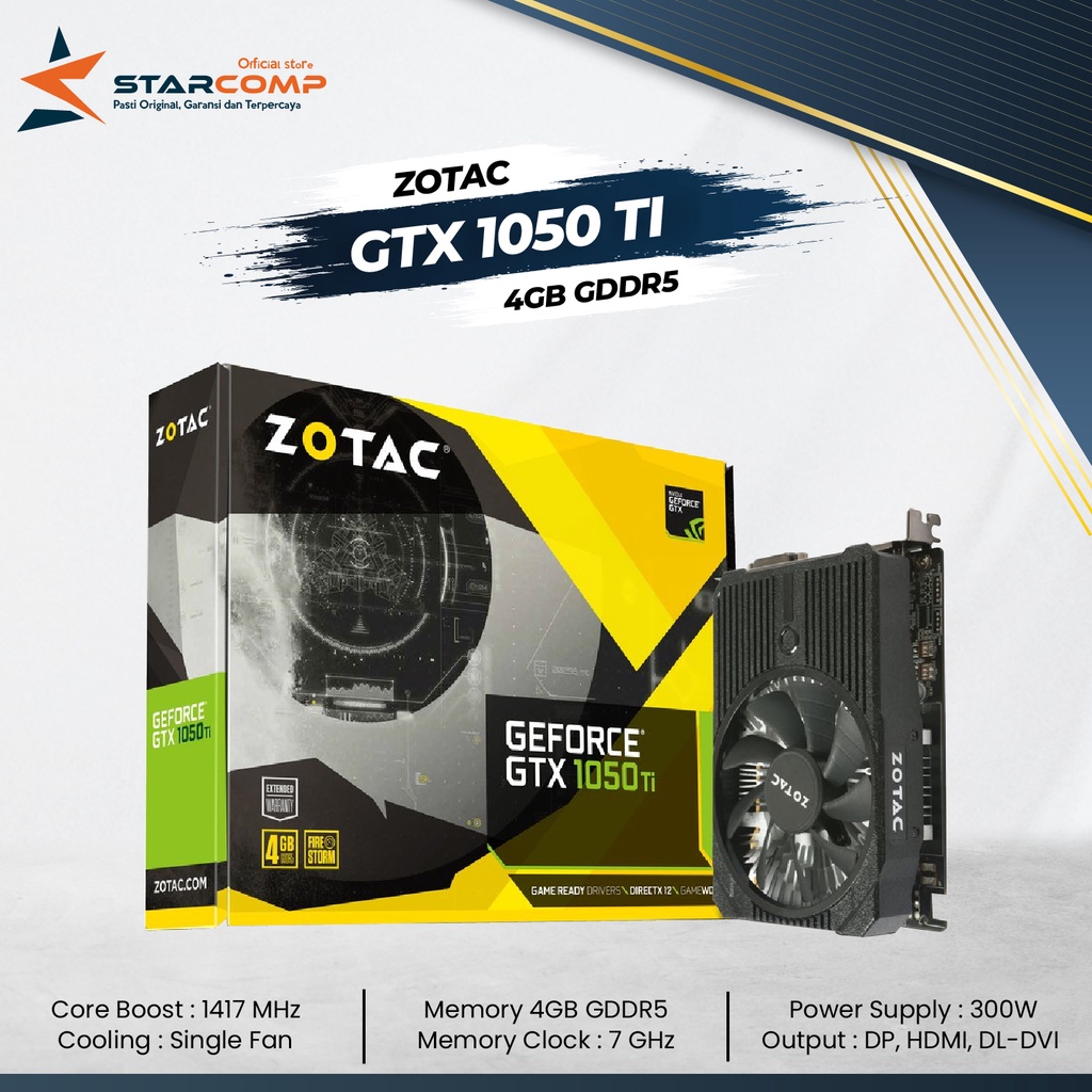 Jual ZOTAC GeForce GTX 1050 Ti 4GB GDDR5 GTX 1050Ti | Shopee Indonesia