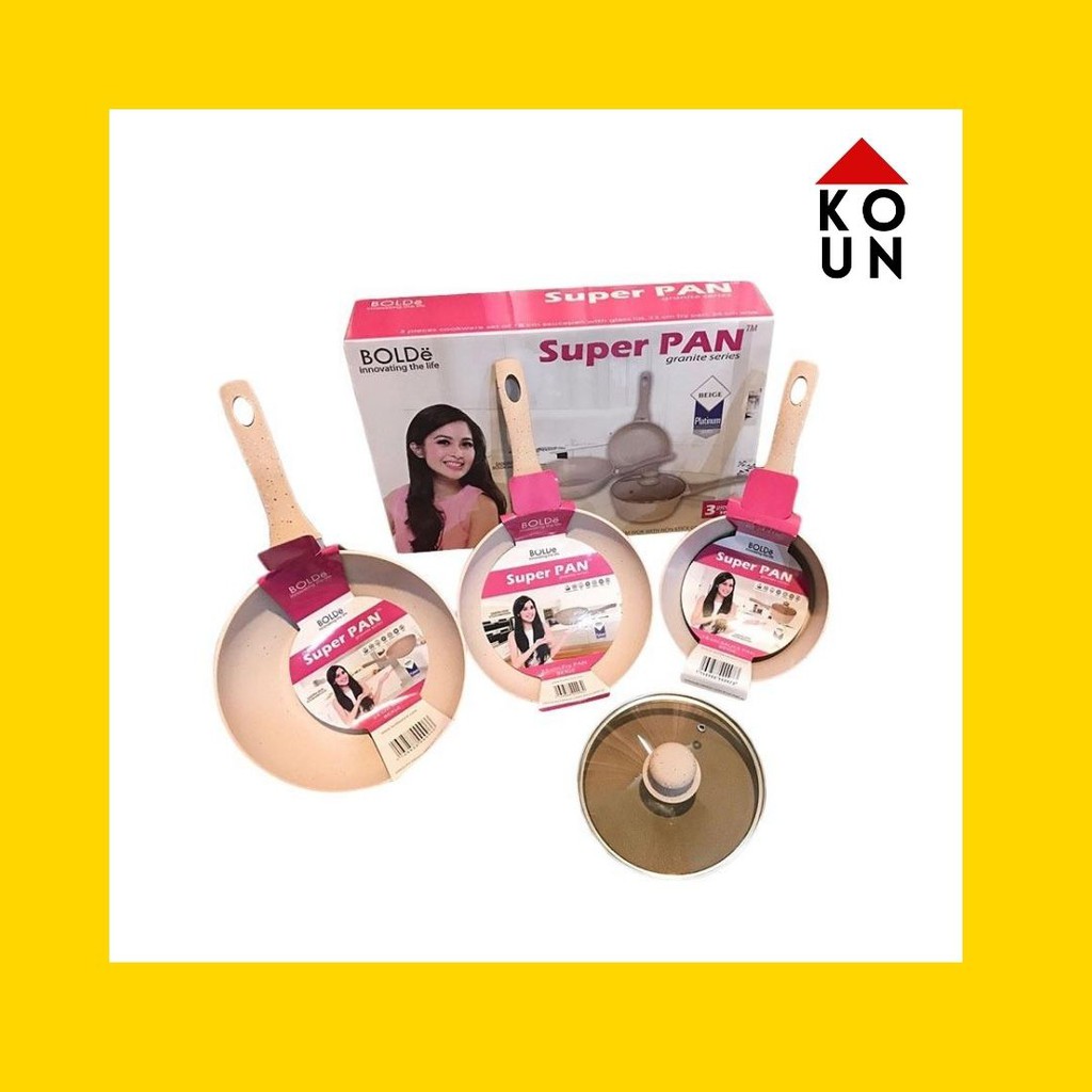 Jual (COD READY) Bolde Super Pan Set / Set Panci Keramik / Wajan Set ...