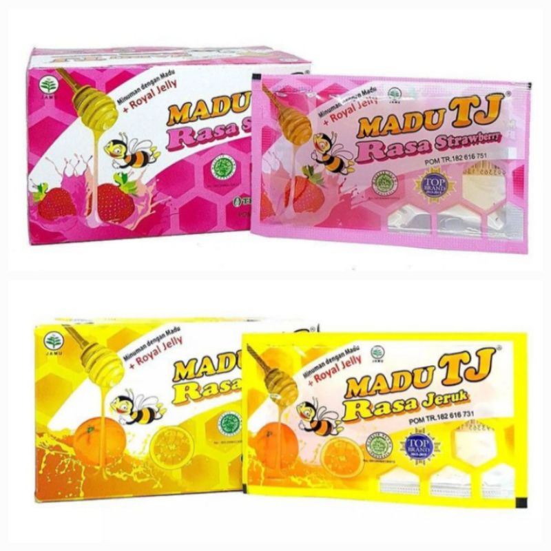 Jual Madu TJ Sachet Rasa Jeruk dan Strawberry 20gr (1 Sachet) | Shopee ...