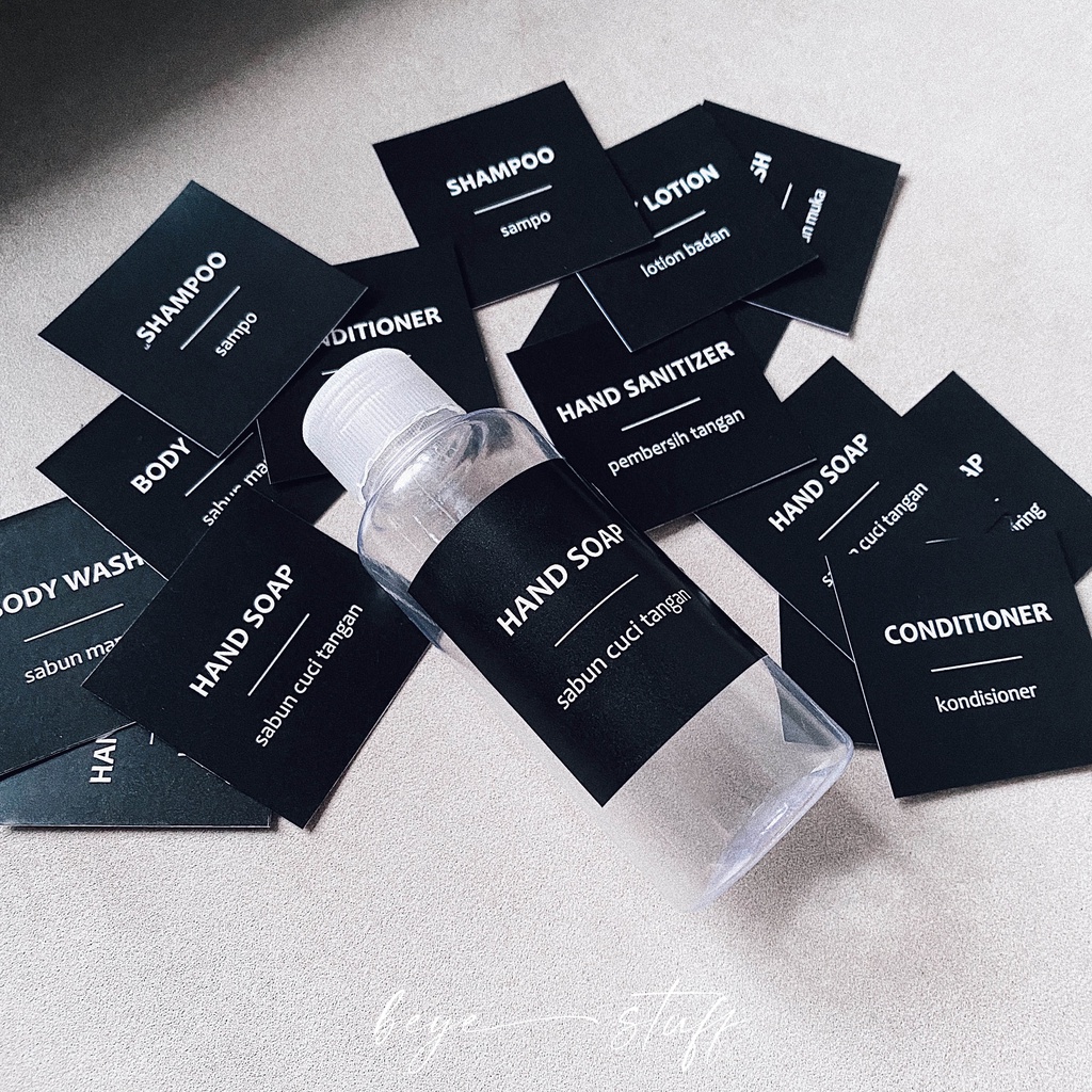 Jual MINIMALIST LABEL - Sticker Kamar Mandi | Limited Black Series ...