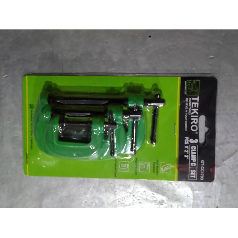 Jual TEKIRO Clamp C SET 3pcs 1"-2"-3" klem C ORIGINAL | Shopee Indonesia
