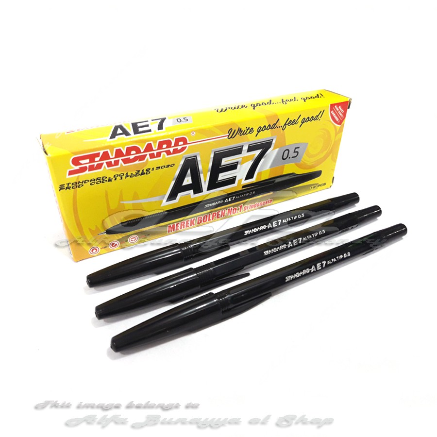 Jual STANDARD Pulpen AE7 (Pak Isi 12) - Ballpoint Pen - Pena | Shopee Indonesia