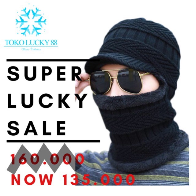 Jual XQ8042 Topi Syal bulu Ninja Winter Musim Dingin Rajut Wool ...