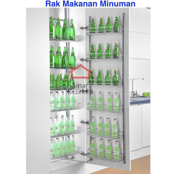Jual Rak Tarik Makanan Lemari Dapur Minuman Botol Serbaguna Kitchen ...