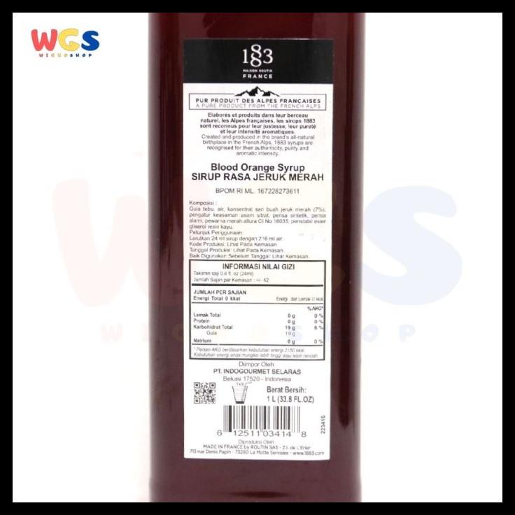 Jual WOOWW READY !!! SYRUP 1883 MAISON ROUTIN FRANCE BLOOD ORANGE ...