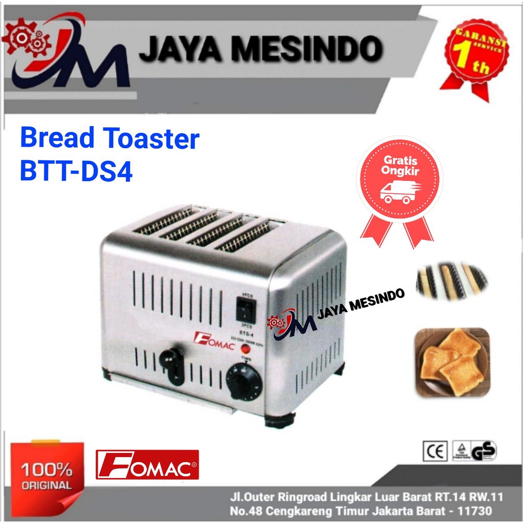 Jual Mesin Bread Toaster /Mesin Pemanggang Roti 4 Slide BTT-DS4 FOMAC ...