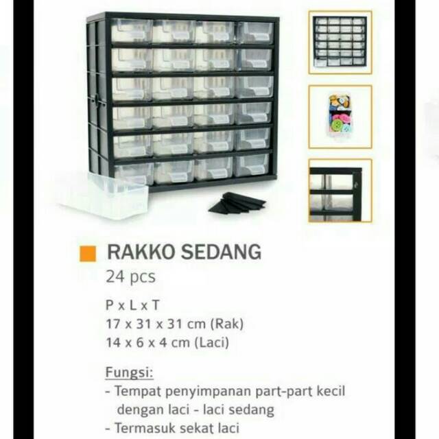 Jual Rakko Rak Komponen Lemari Spare Part 24 Laci Sedang Serbaguna ...