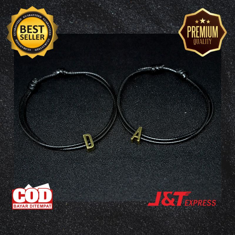 Jual Gelang Inisial Nama Huruf Alfabet Logam Bronze Custom Pria Wanita ...