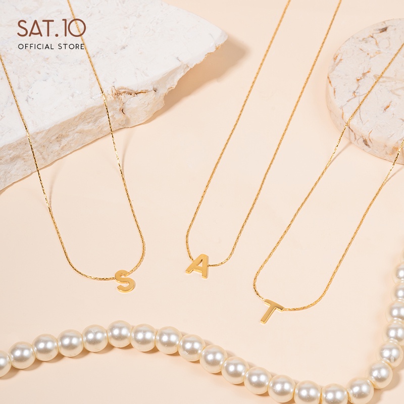 Jual SAT.10 Kalung Rantai Huruf Gold - Original Designed Kalung Liontin ...