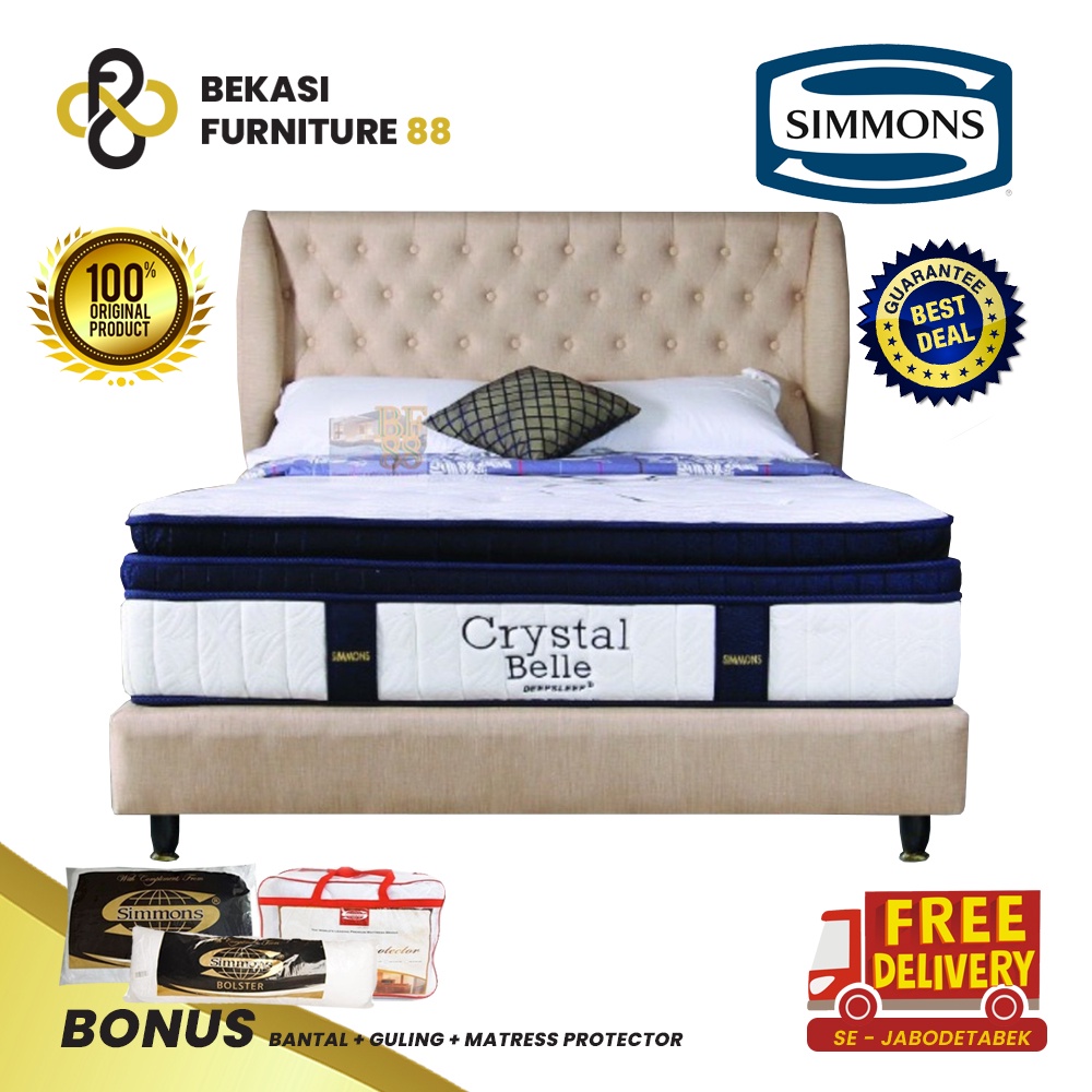 Jual FULL SET Kasur SIMMONS Spring bed 'DeepSleep Series' Crystal Belle ...