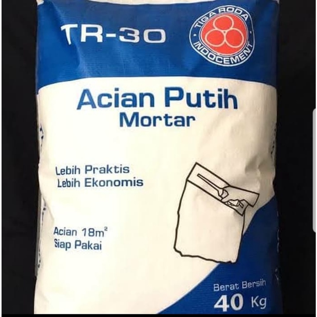 Jual Semen Tiga Roda Mortar Acian Putih TR30 5kg/TR 30/Acian Tigaroda TR-30 Eceran 1 Kantong5 kg ...