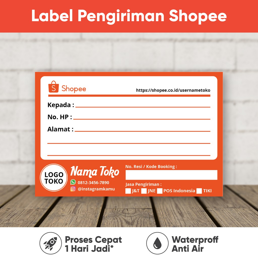Jual Cetak Sticker Label Pengiriman Online Shop - Motif Marketplace ...
