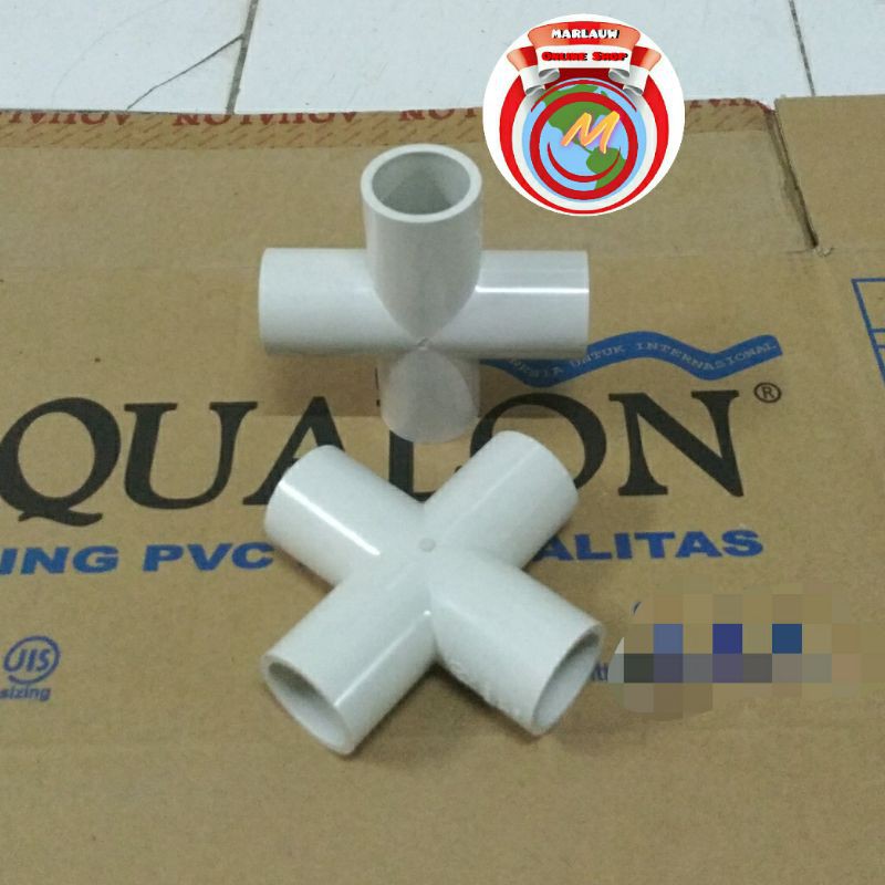 Jual Tee 4 way cross T 4 way cross fitting sambungan pipa paralon pvc ...
