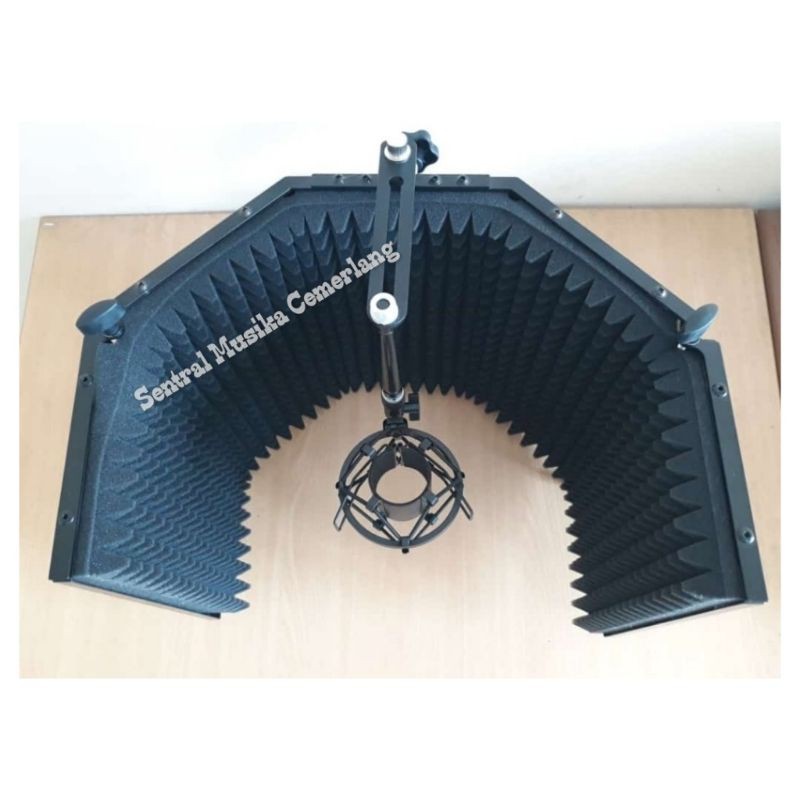 Jual Microphone Isolator Foldable Panel Podcast / Mic Isolation Shield ...