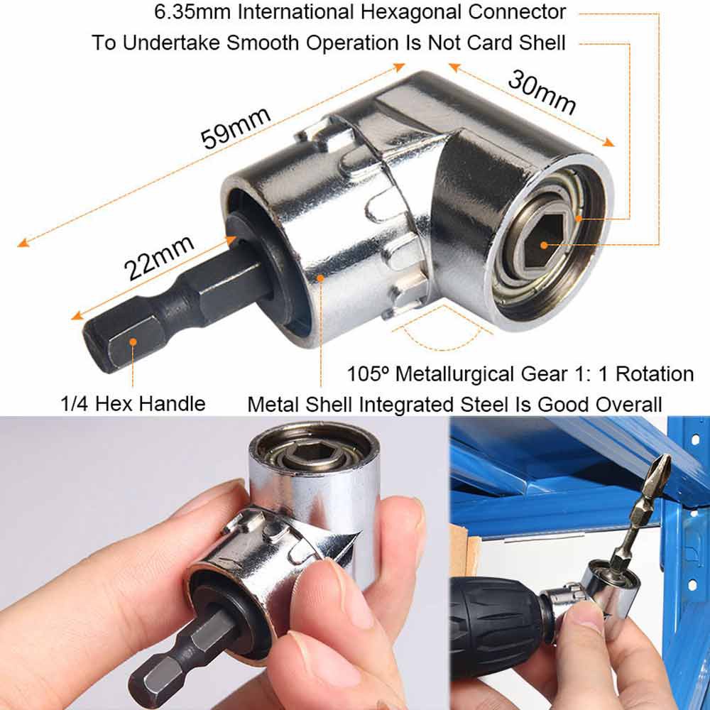 Jual Ekstensi Siku Soket Hex 105 Degree Hexagon Angle Driver Power ...