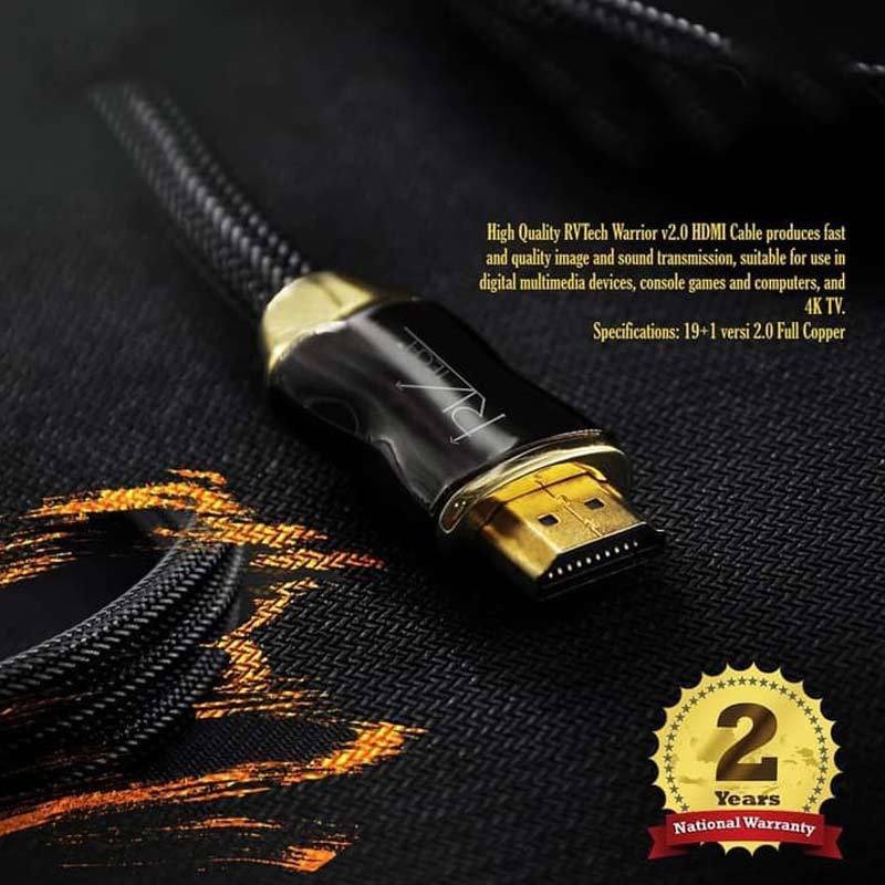 Jual Kabel HDMI Warrior (Versi 2,0) 4k RVTech [1,5M] Garansi 2 Tahun | Shopee Indonesia