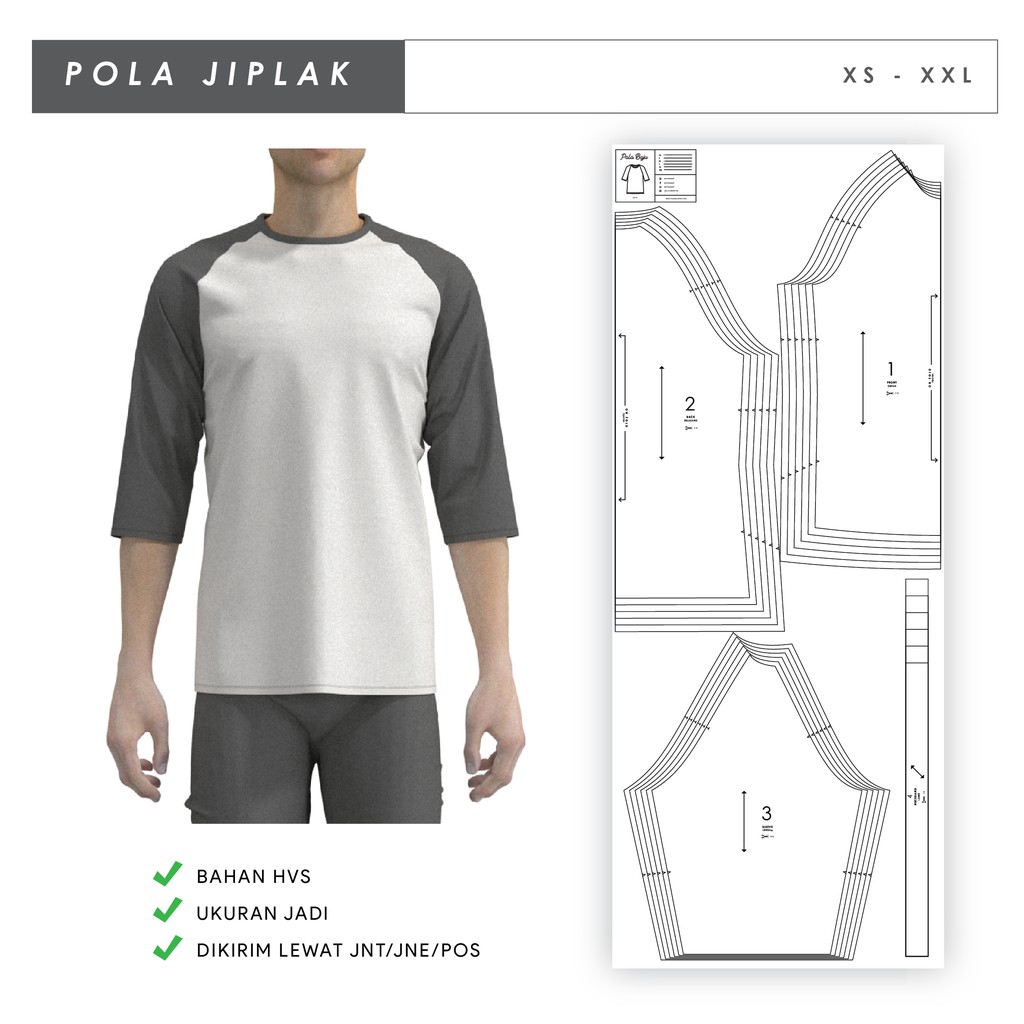 Jual Pola Jiplak - Kaos Raglan Pria | Shopee Indonesia