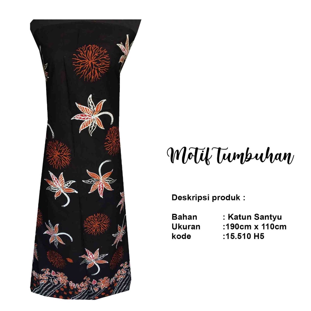 Jual Batik Tulis Warna Hitam Motif Flora Kembang Api Coklat | Shopee ...