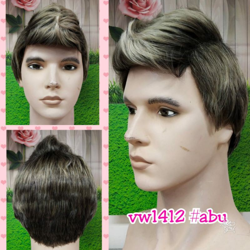 Jual Wig Pria Pendek Abu Abu / Wig Korea Cowok / Wig VW 1412 | Shopee ...