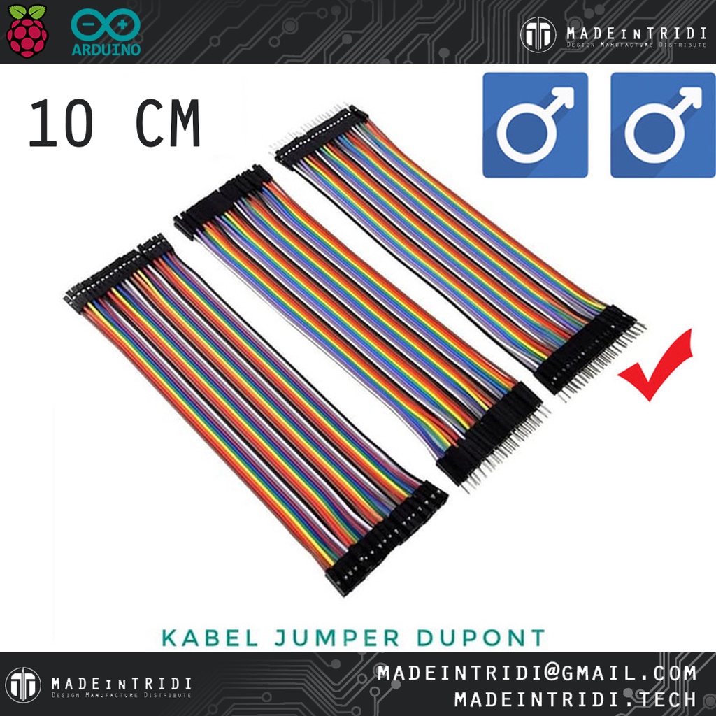 Jual JUMPER CABLE KABEL 10CM MALE TO MALE DUPONT | Shopee Indonesia