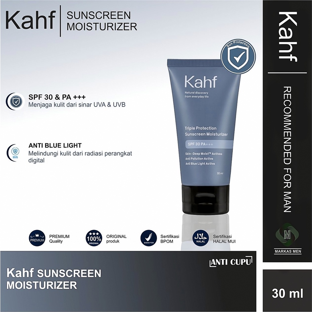 Jual Kahf Triple Protection Sunscreen Moisturizer SPF 30PA +++ 30ml ...